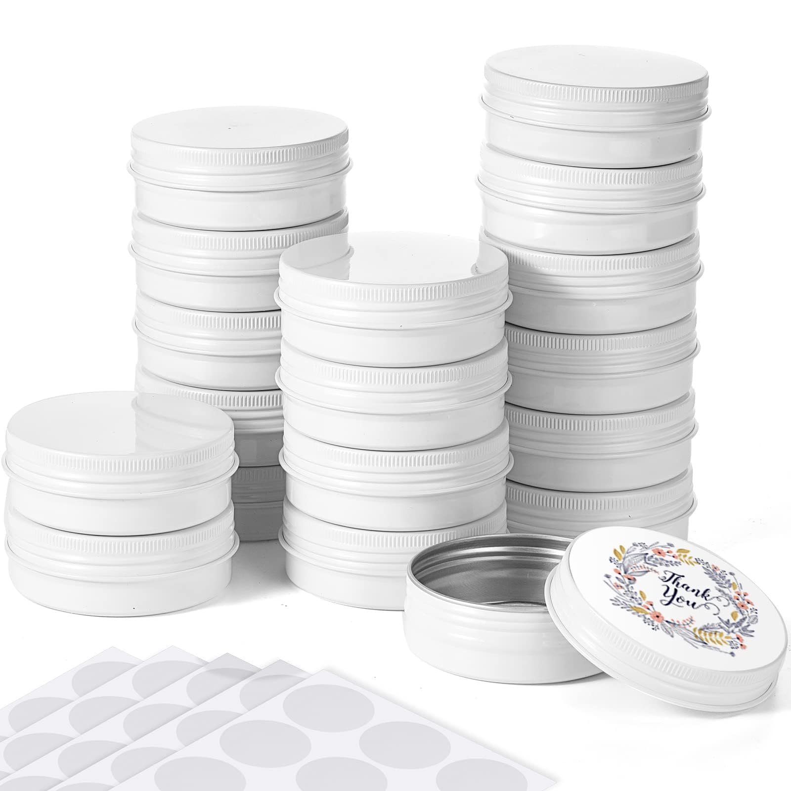 Amazon.com: Patelai 2 oz 72 pcs Metal Round Tins Aluminum Tin Cans ...