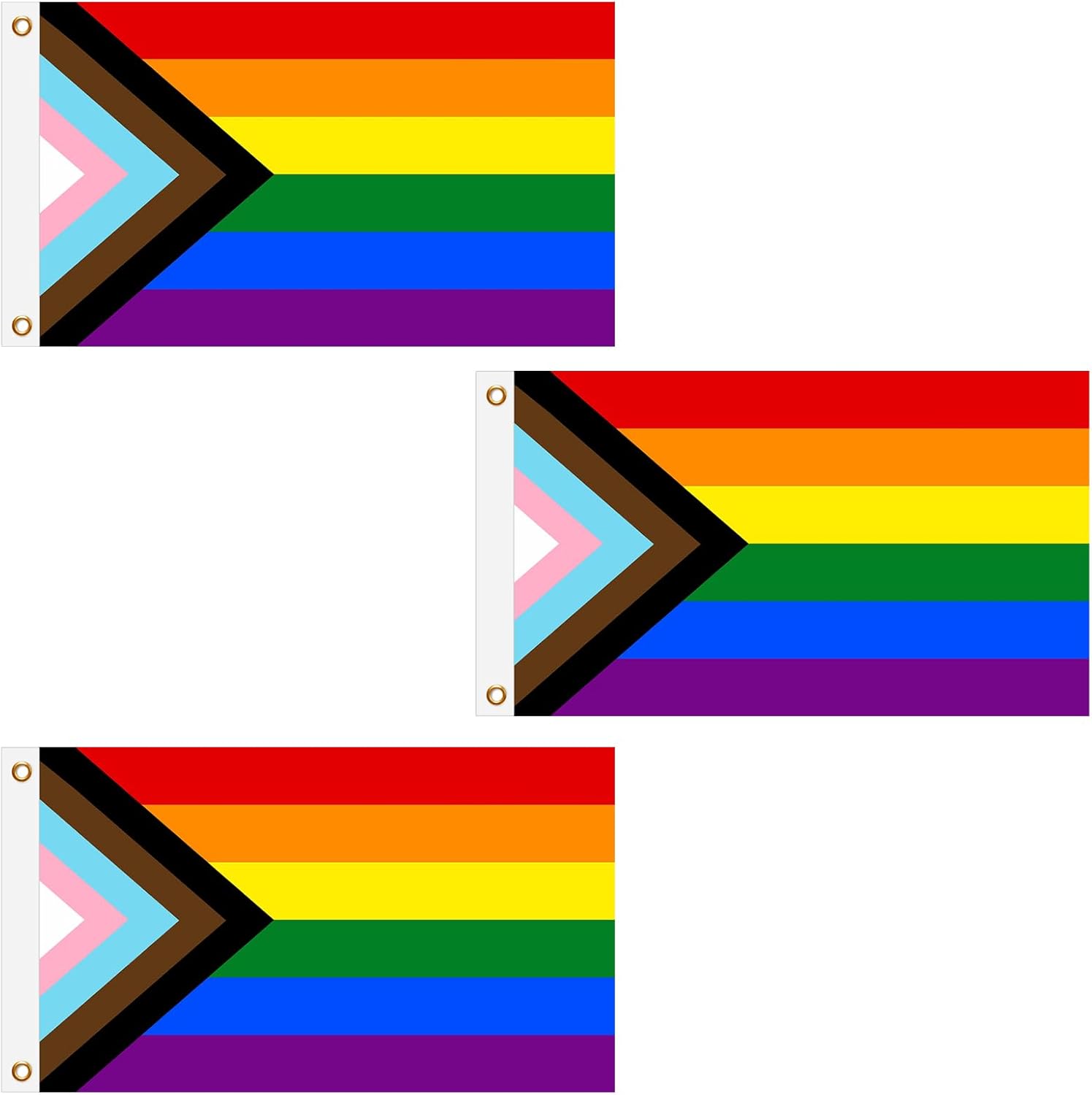 Amazon.com : 3pcs Progress Pride Flag 3x5 Fts Progress Pride Trans ...