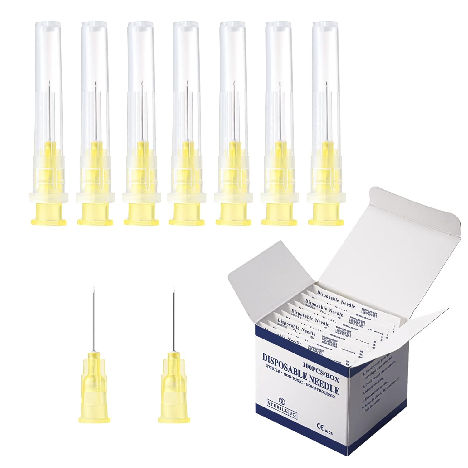 Buy 100PCS 30 Ga 0.5 Inch Disposable Luer Lock Laboratory Tools ...