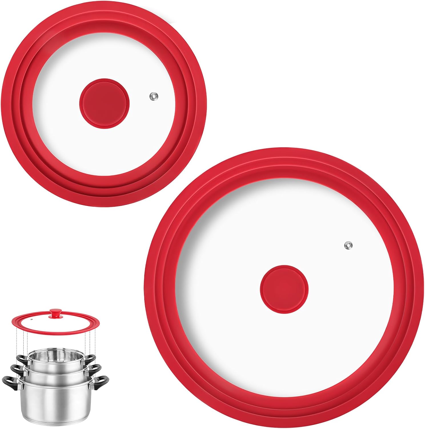 Amazon.com: Universal Lids for Pots, Pans and Skillets Fits 7",8",9",10 ...