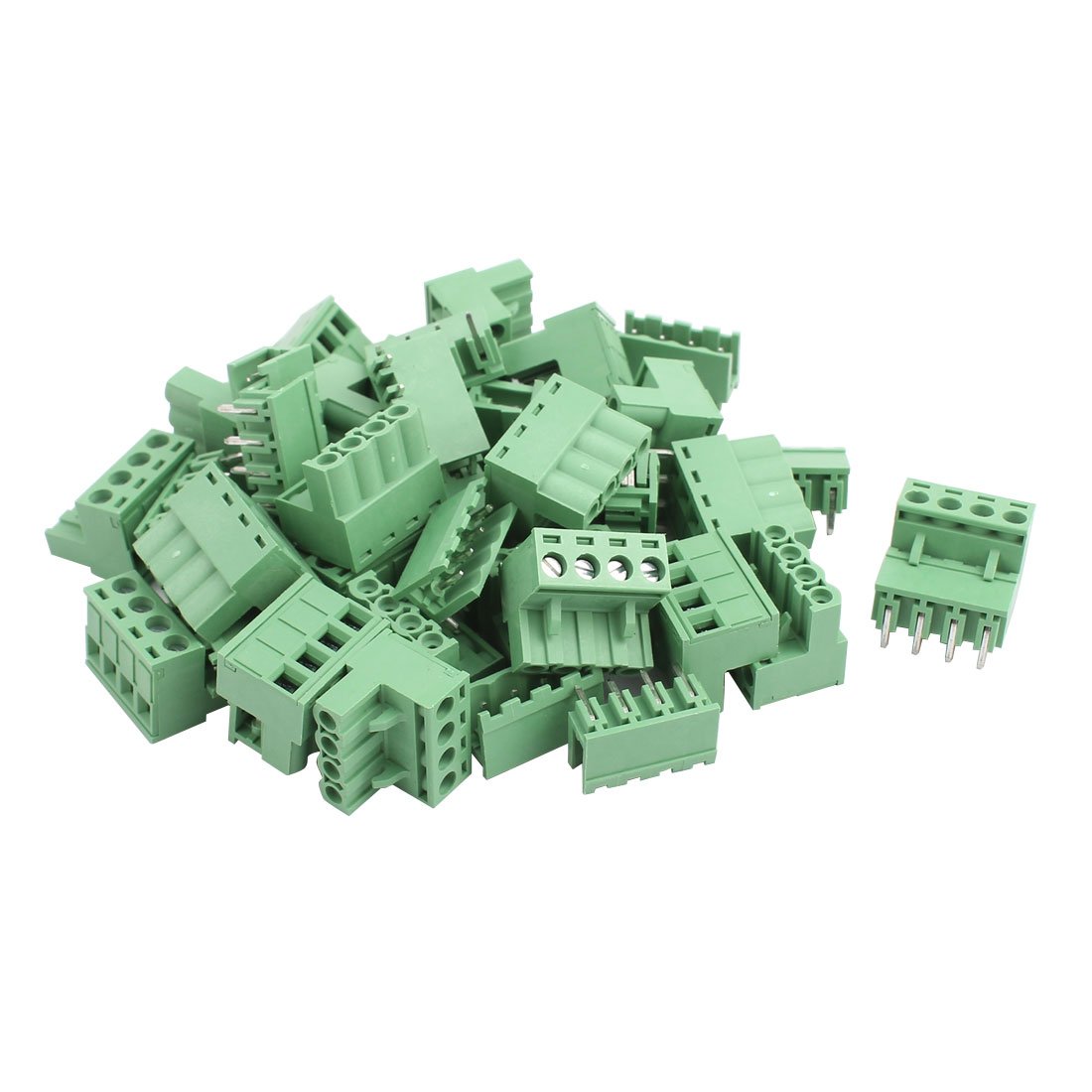 uxcell 22Pairs AC 300V 10A 4 Terminal 5.08mm Spacing PCB Screw Terminal ...