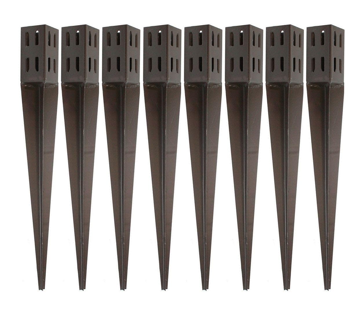 8 x Fence Post Holder 75mm posts Support Drive Down Spike Wedge Grip ...
