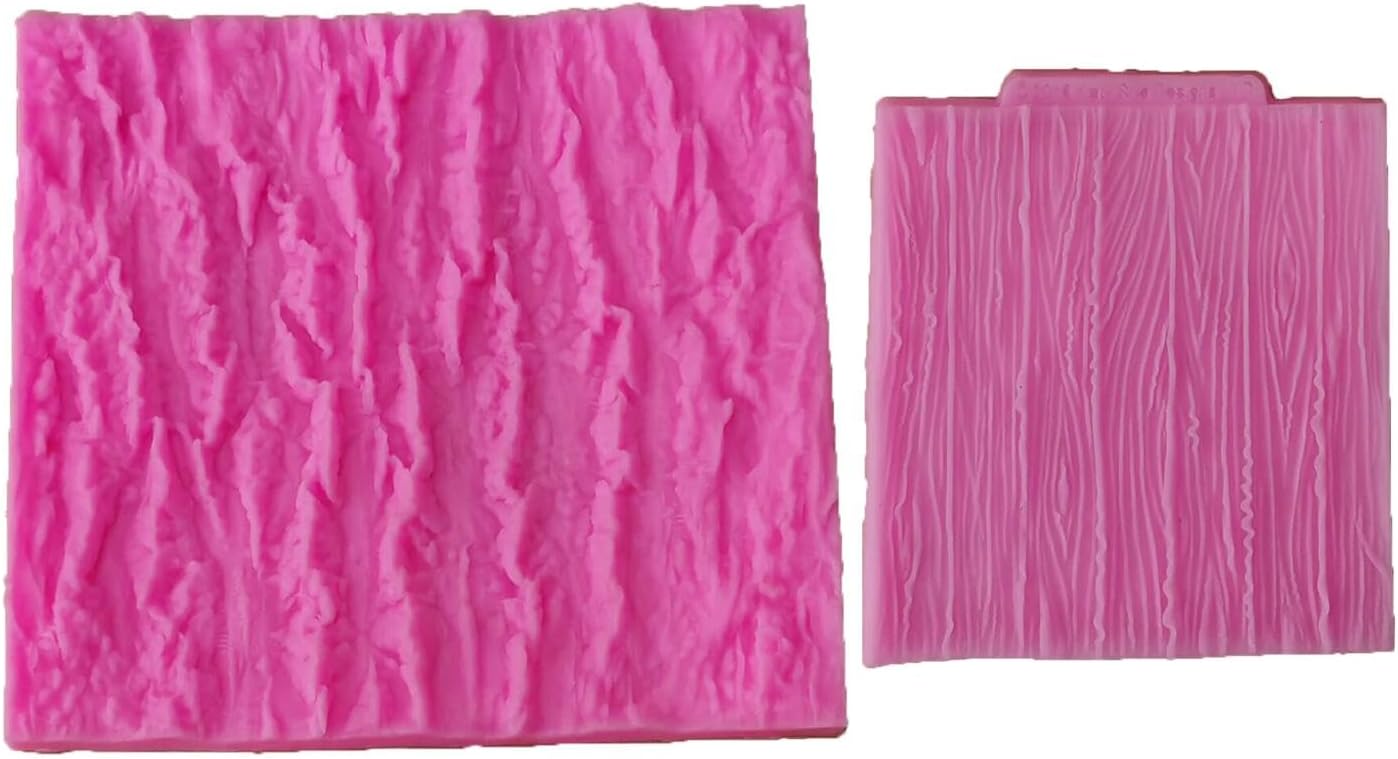 2pcs Tree Bark Mold Wood Grain Silicone Mold Tree Texture Fondant ...