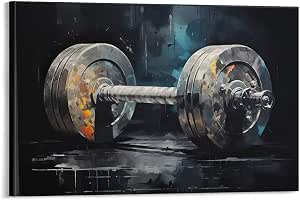 Amazon.com: Landscaping Poster Barbell Graffiti Painting Gym Wall Art ...