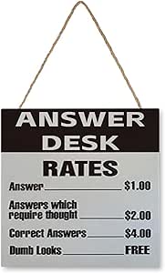 Amazon.com: Creative Wooden Signs Answer Desk Rates Funny Novelty ...