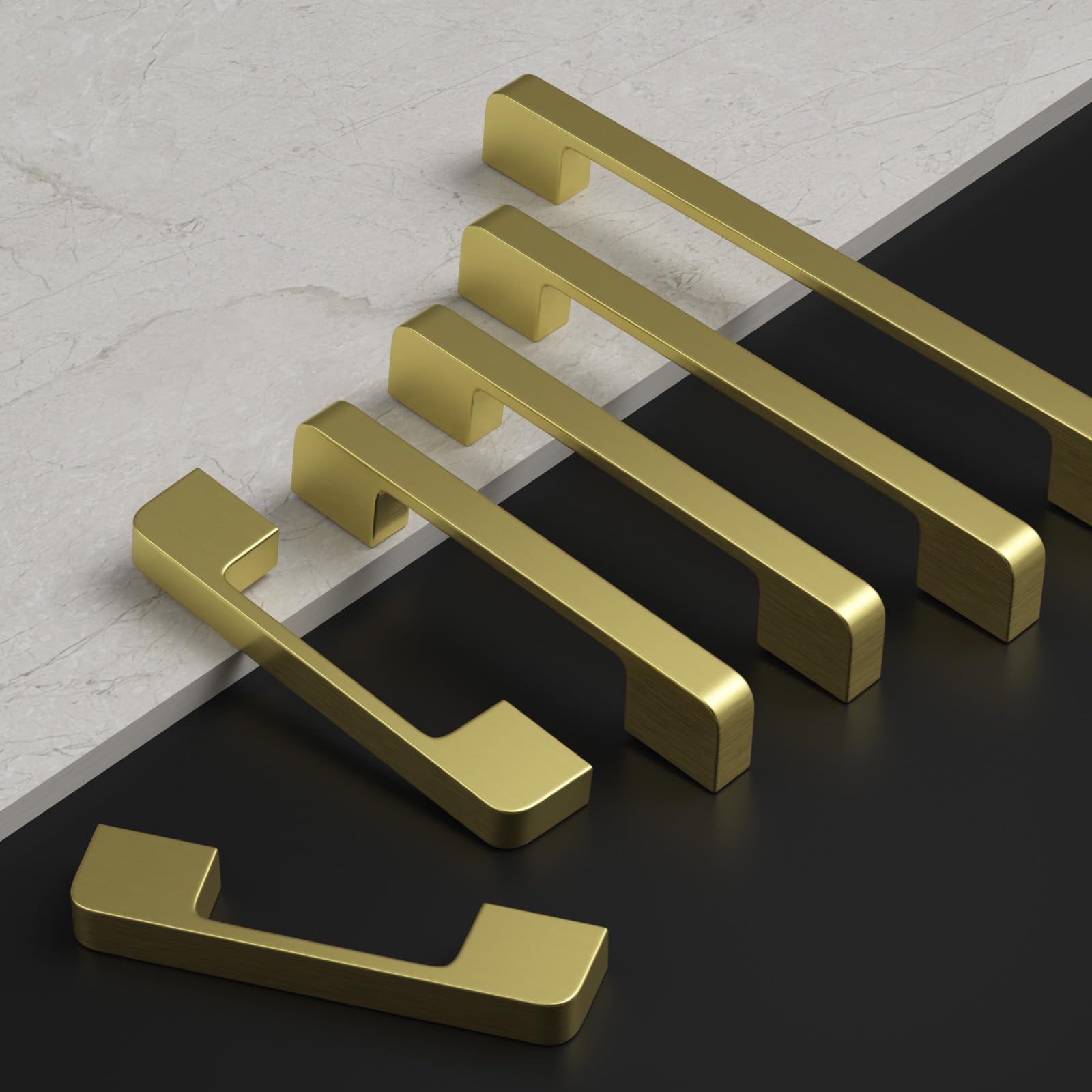 Snapklik.com : Rergy 10 Pack Gold Cabinet Pulls Brushed Brass Cabinet ...