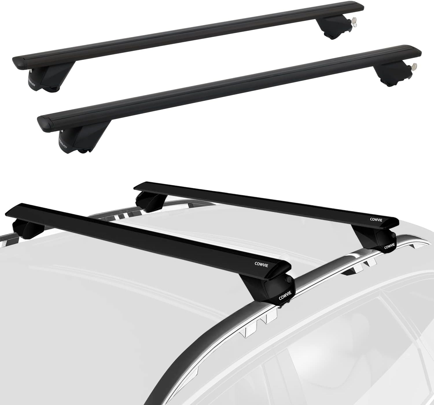 UKB4C Locking Car Roof Rack/Cross Bars for Low Profile Flush Rails ...