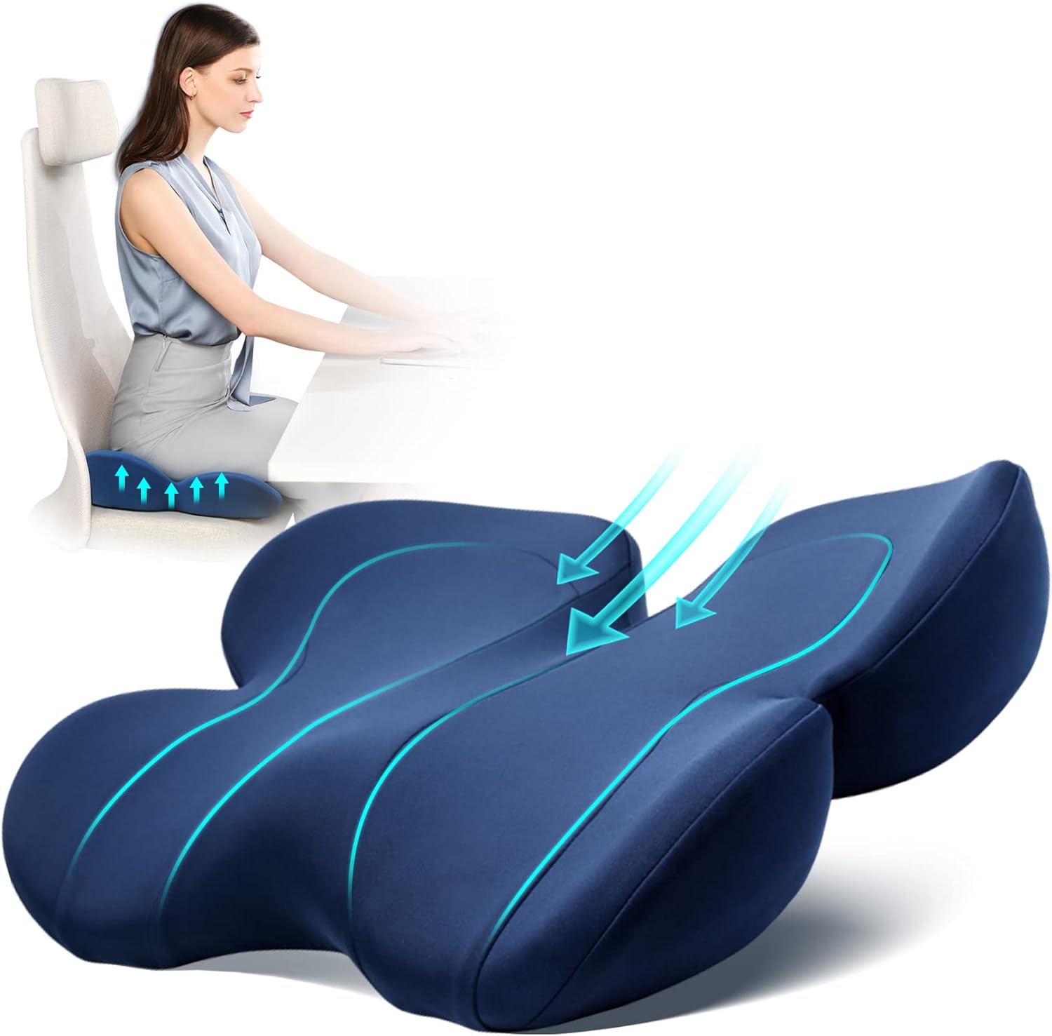 RESTCLOUD Seat Cushion for Tailbone Pain Relief, Pressure Relief Seat ...