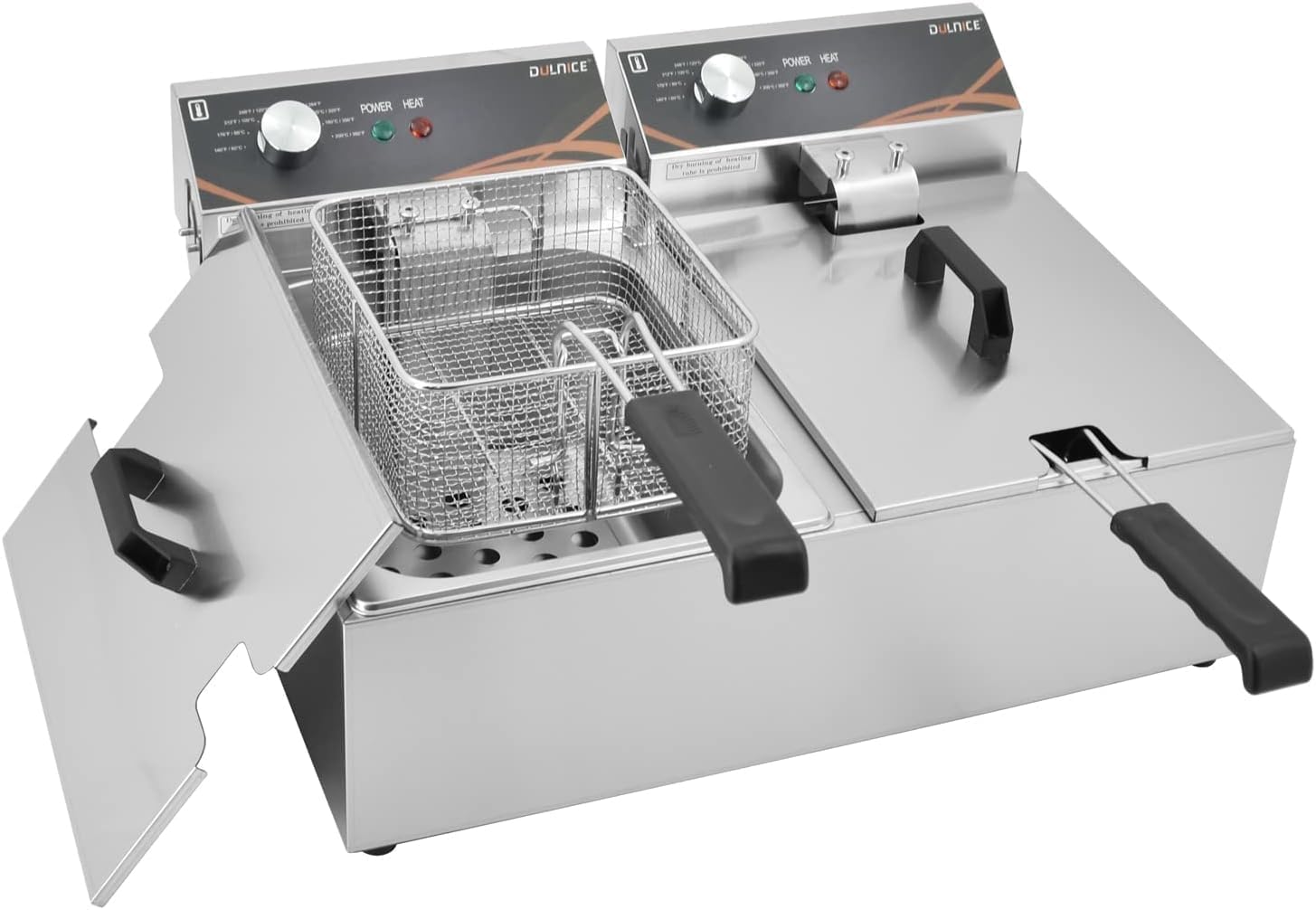 Davlex commercial deep fat chip fryer 26 litre electric double basket ...