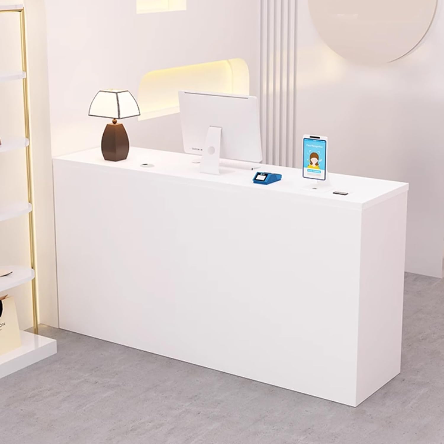 Amazon.com: Reception Desk, Retail Counter With Drawers,Desk Reception ...