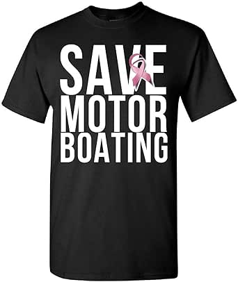 VONC Mens Breast Cancer Awareness Save Motorboating Pink Ribon - Adult ...