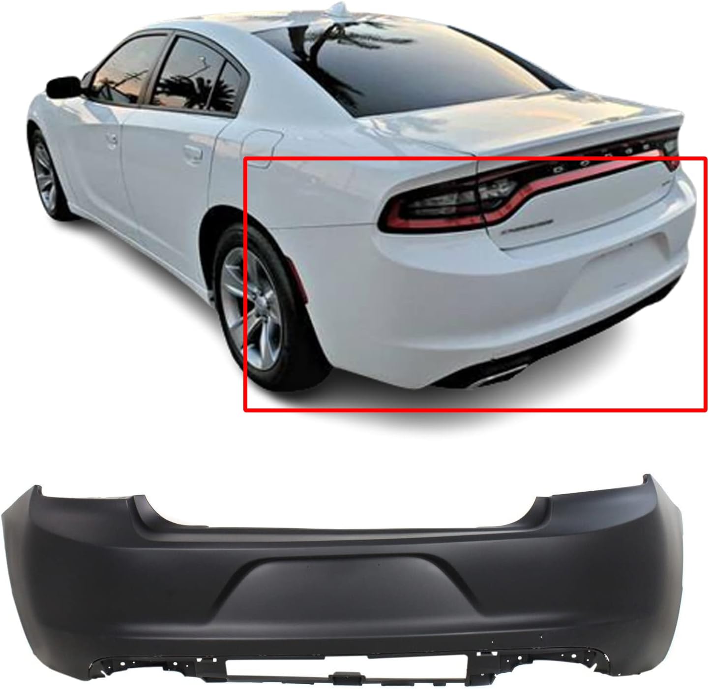 Amazon.com: FitParts Compatible with Rear Bumper Cover 2015-2023 Dodge ...