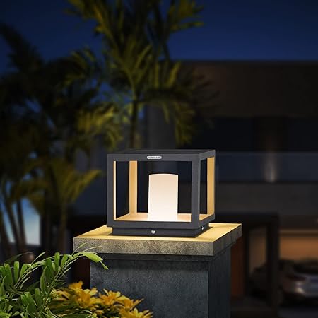 SLAWA Modern Outdoor Post Light Fixture, LED Outdoor Column Lights with ...