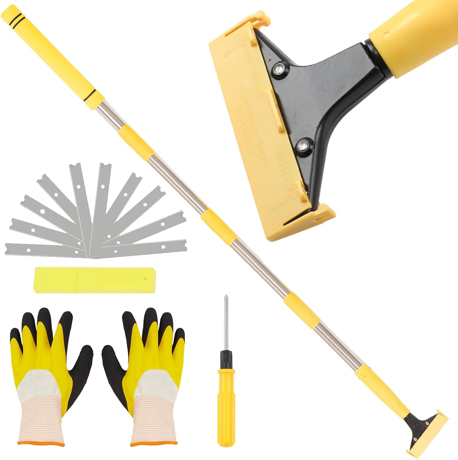 Amazon.com: Frebuta Floor Scraper Long Handle Heavy Duty, 31 to 62In ...