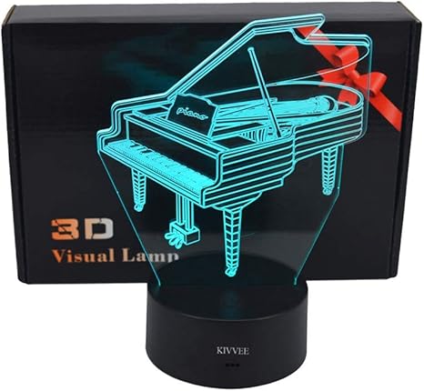 Amazon.com: VELAN 3D Visual Lamp Piano Musical Instruments Best Bithday ...