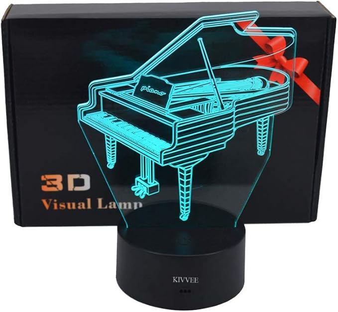 Amazon.com: VELAN 3D Visual Lamp Piano Musical Instruments Best Bithday ...