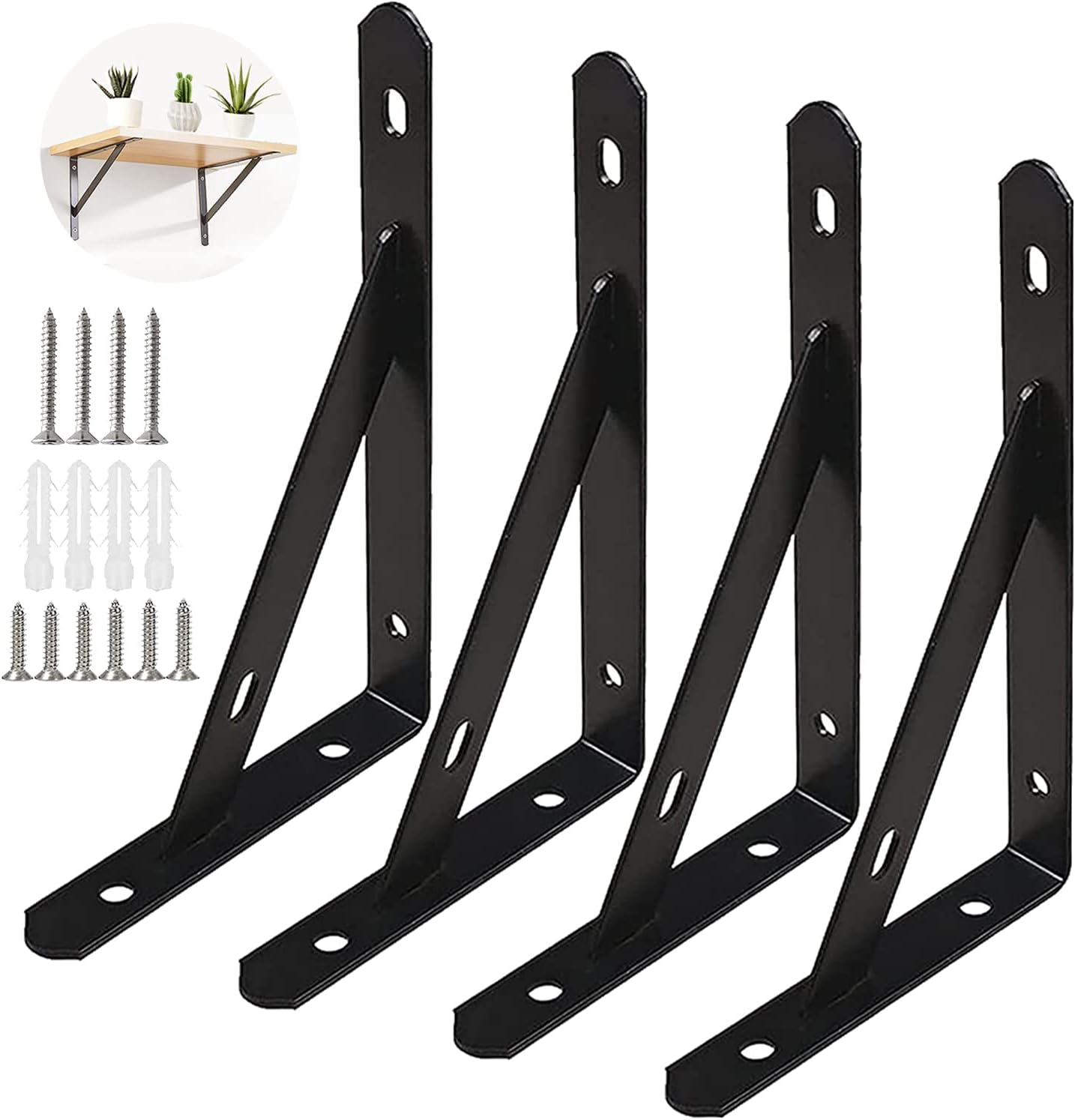 4 pezzi Staffe per Mensole Pesanti Staffa per Mensola a Muro Supporti ...