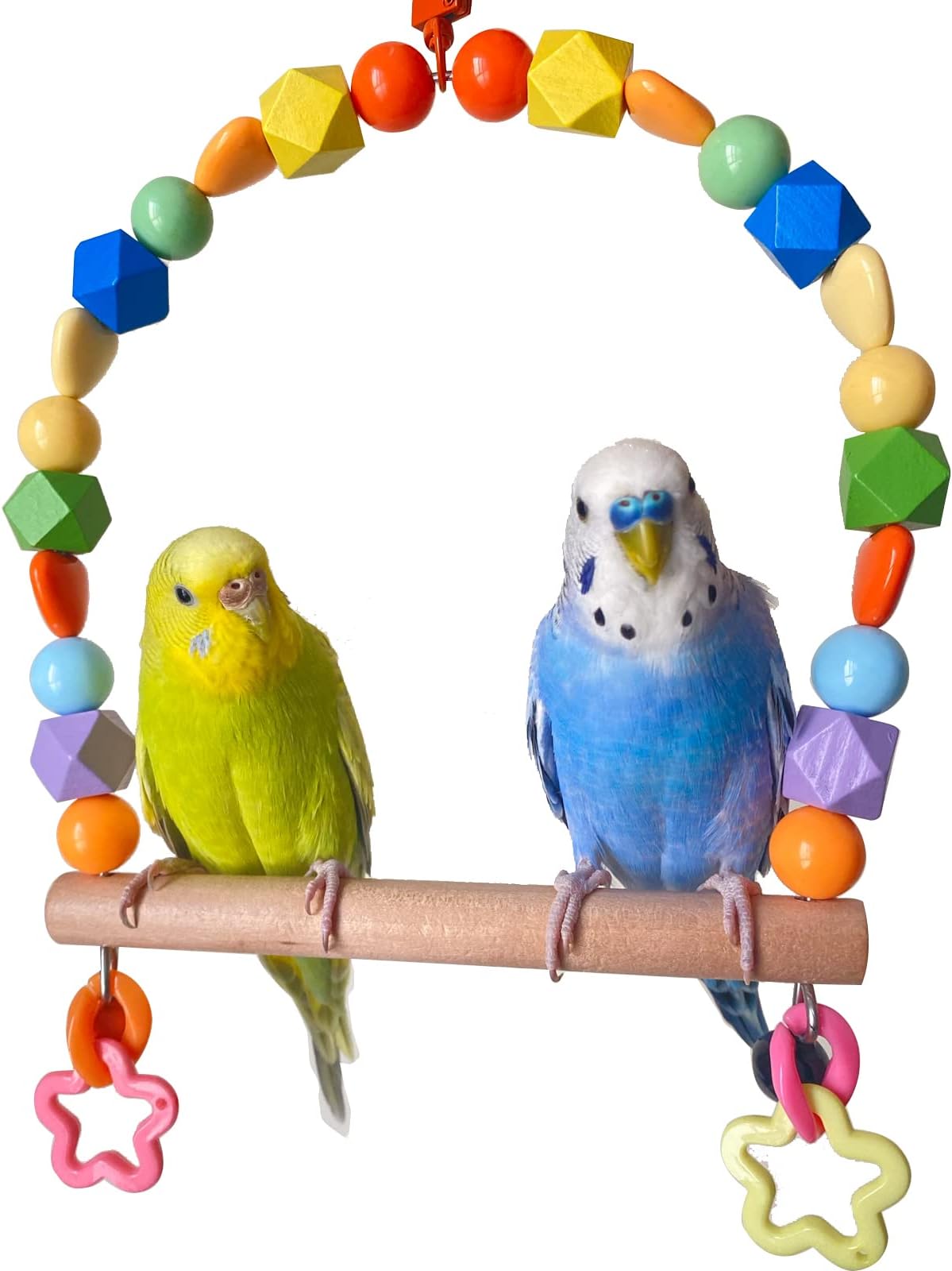 Amazon.com: Honbay Wooden Bird Swing Perch Parrot Hanging Toy for Small ...