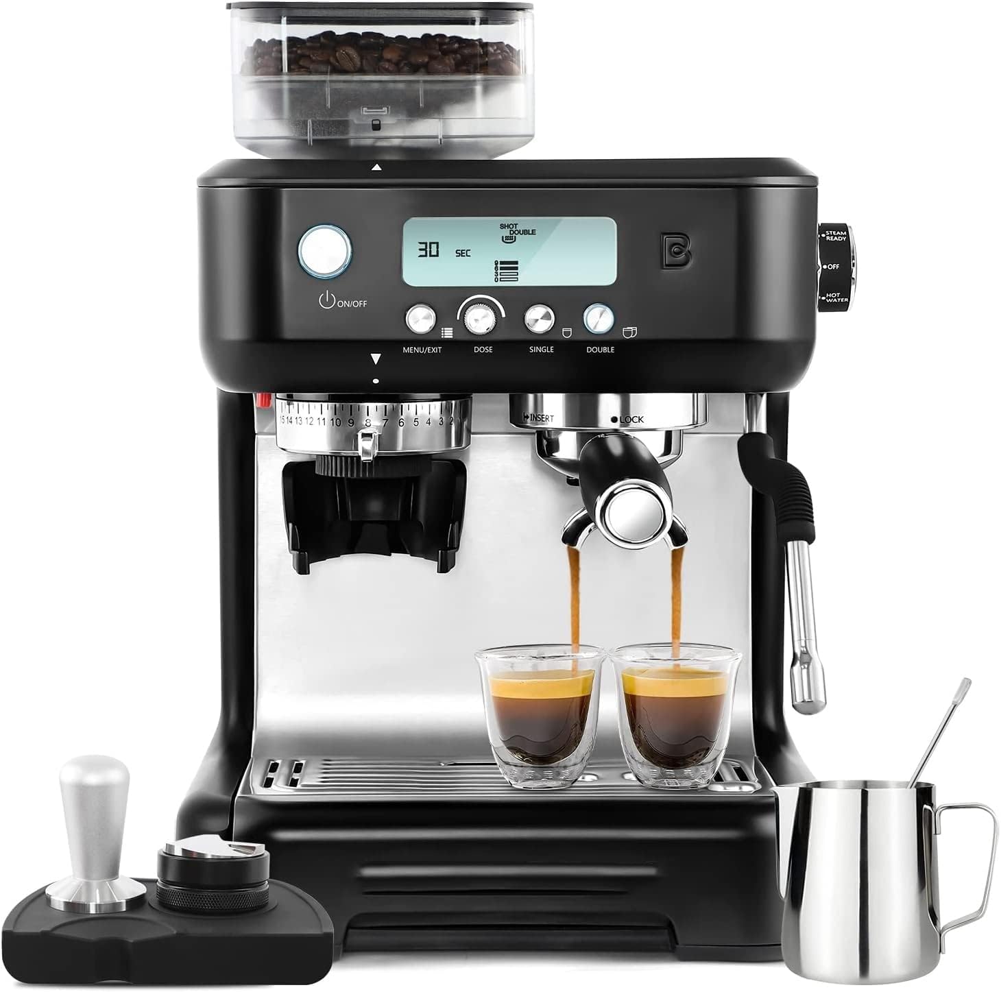 Amazon.com: UMTECH Espresso Maker with LCD Display, Stainless Steel ...