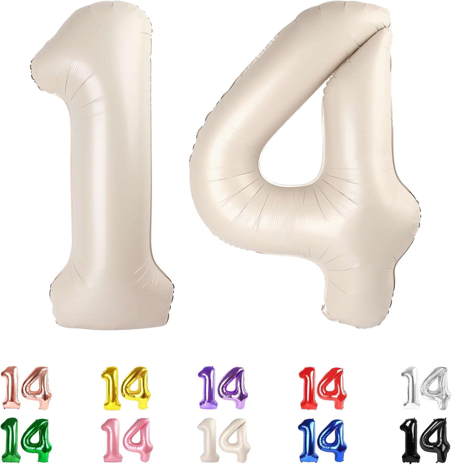 Amazon.com: 14 Balloon Numbers, Happy 14th Birthday Decorations for ...