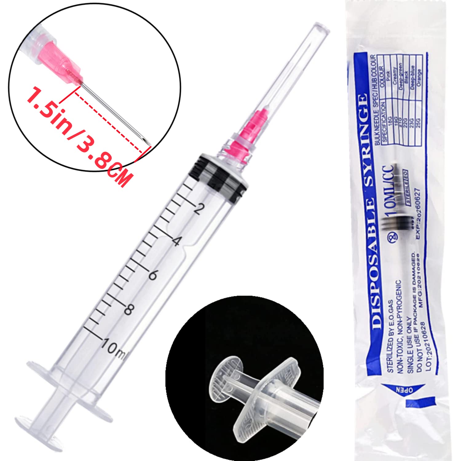 Snapklik.com : 100Pack 10ml 10cc Disposable Measuring Tool Lab Syringes