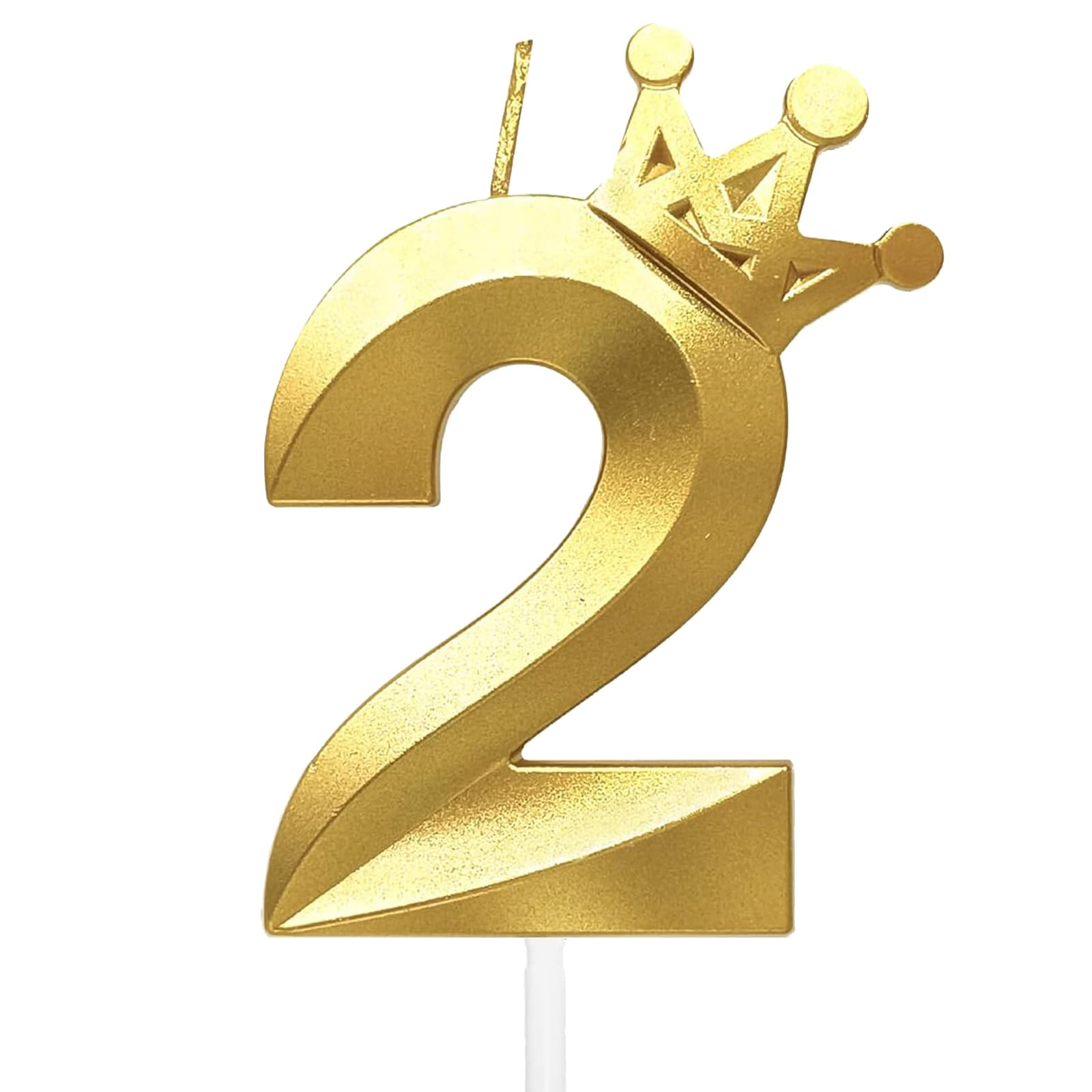 Amazon.com: Gold Number 2 Birthday Candle丨2nd Birthday Party Gold Theme ...