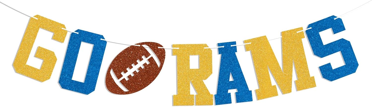 Amazon.com: Go Rams Banner - Rams Party Decor, College Football Party ...