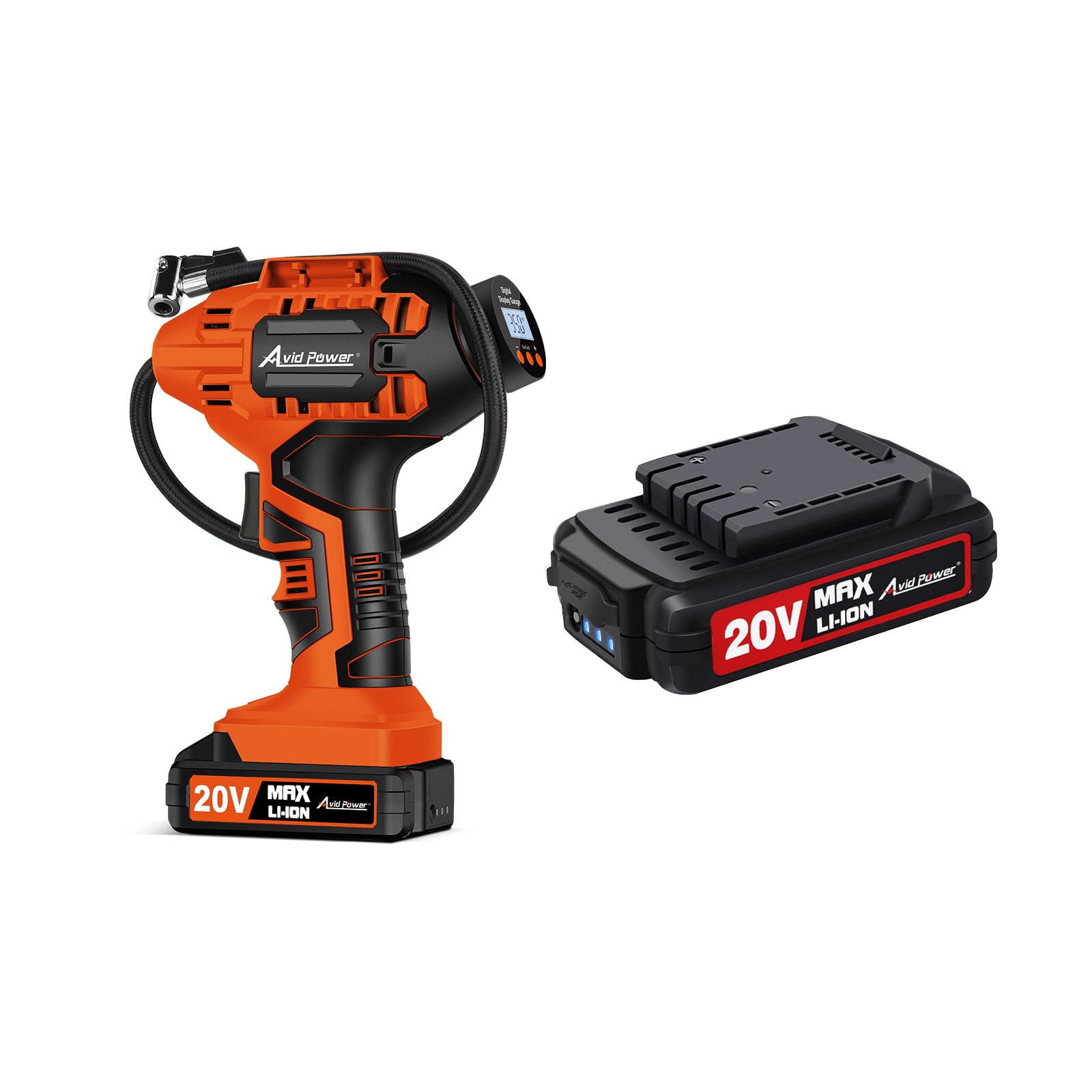 Amazon.com: AVID POWER Cordless Tire Inflator Kit Bundle with One Extra ...