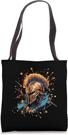 Amazon.com: Spartan Helmet Gym Sparta Greek Gladiator Tote Bag ...