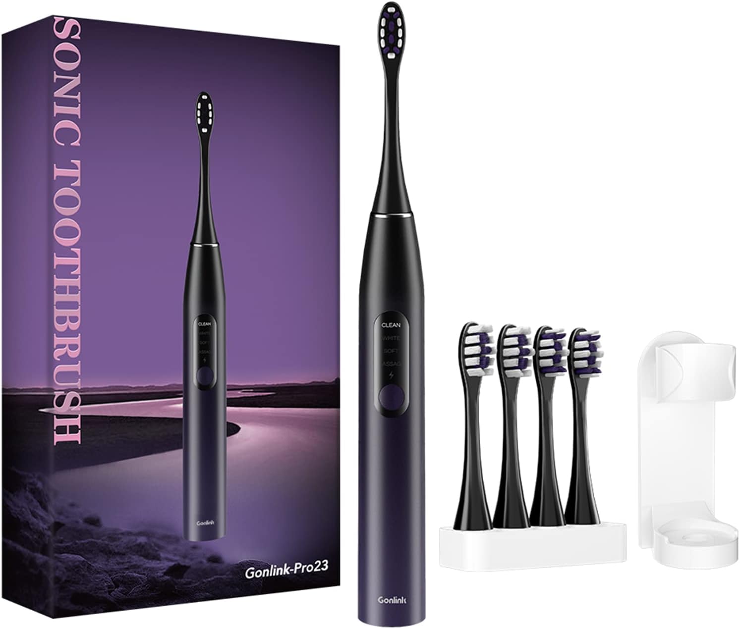 Electric Toothbrush, Sonic Toothbrushes with 4 Brush Heads Toothbrush ...