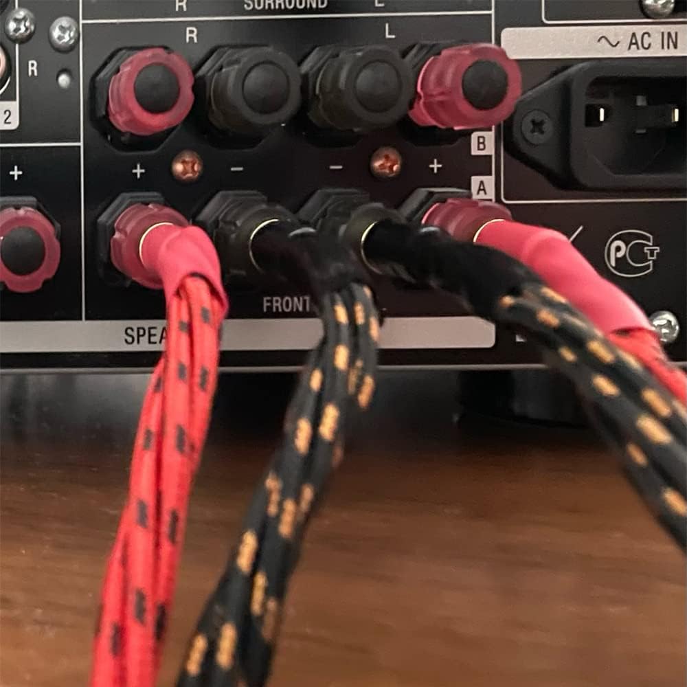 Speaker Cable Banana Plug Speaker, 1 Pair HiFi OFC Braid Speaker Cable ...