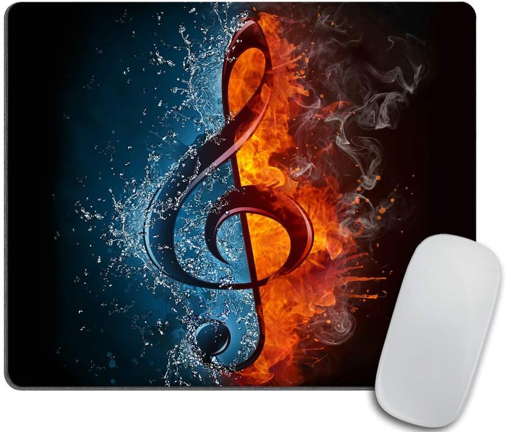 Amazon.com : Music Note Mouse pad,Abstract Fire and Water Splashing ...