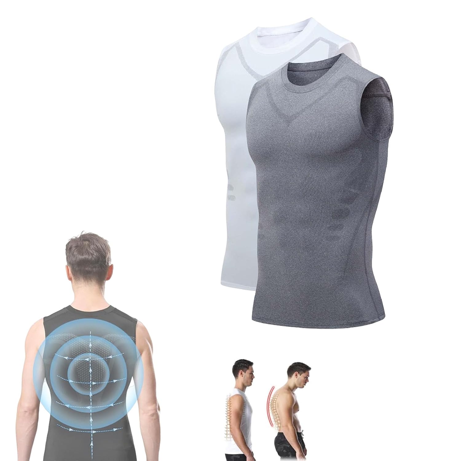 Amazon.com: Qeahenwi MENIONIC Tourmaline PostureCorrector Vest, Back ...