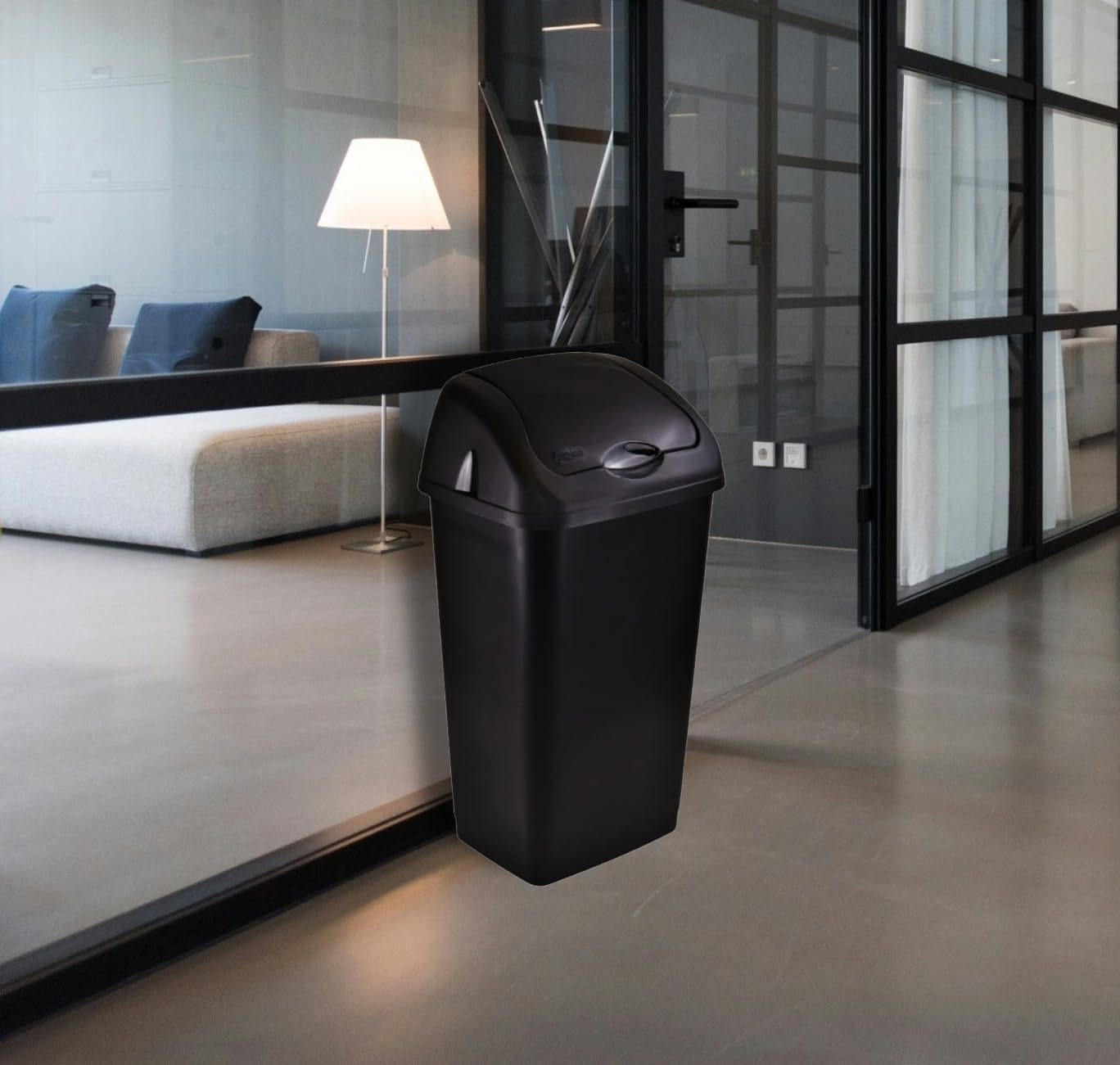 SPECTRAPLAST® 60 Litres Premium Plastic Black Swing Bin Dustbin with ...