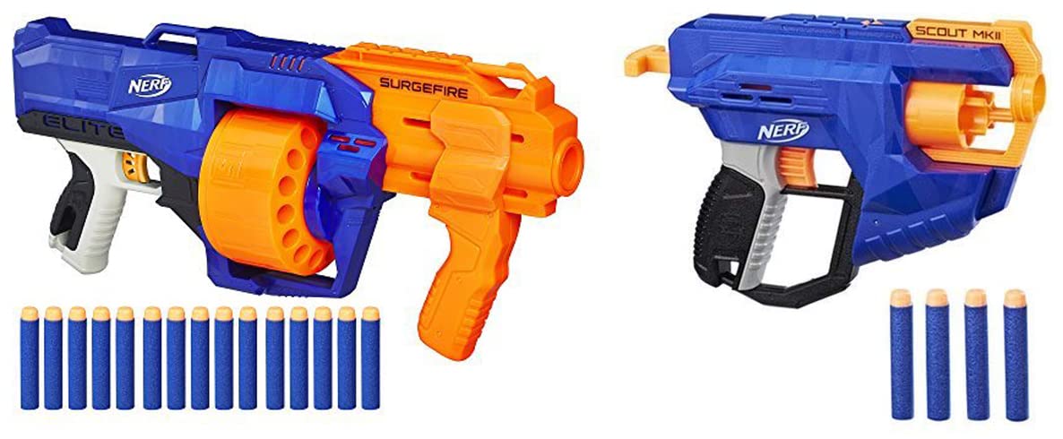 Nerf Surgefire Elite Blaster 15-Dart Rotating Drum, Slam Fire, includes ...