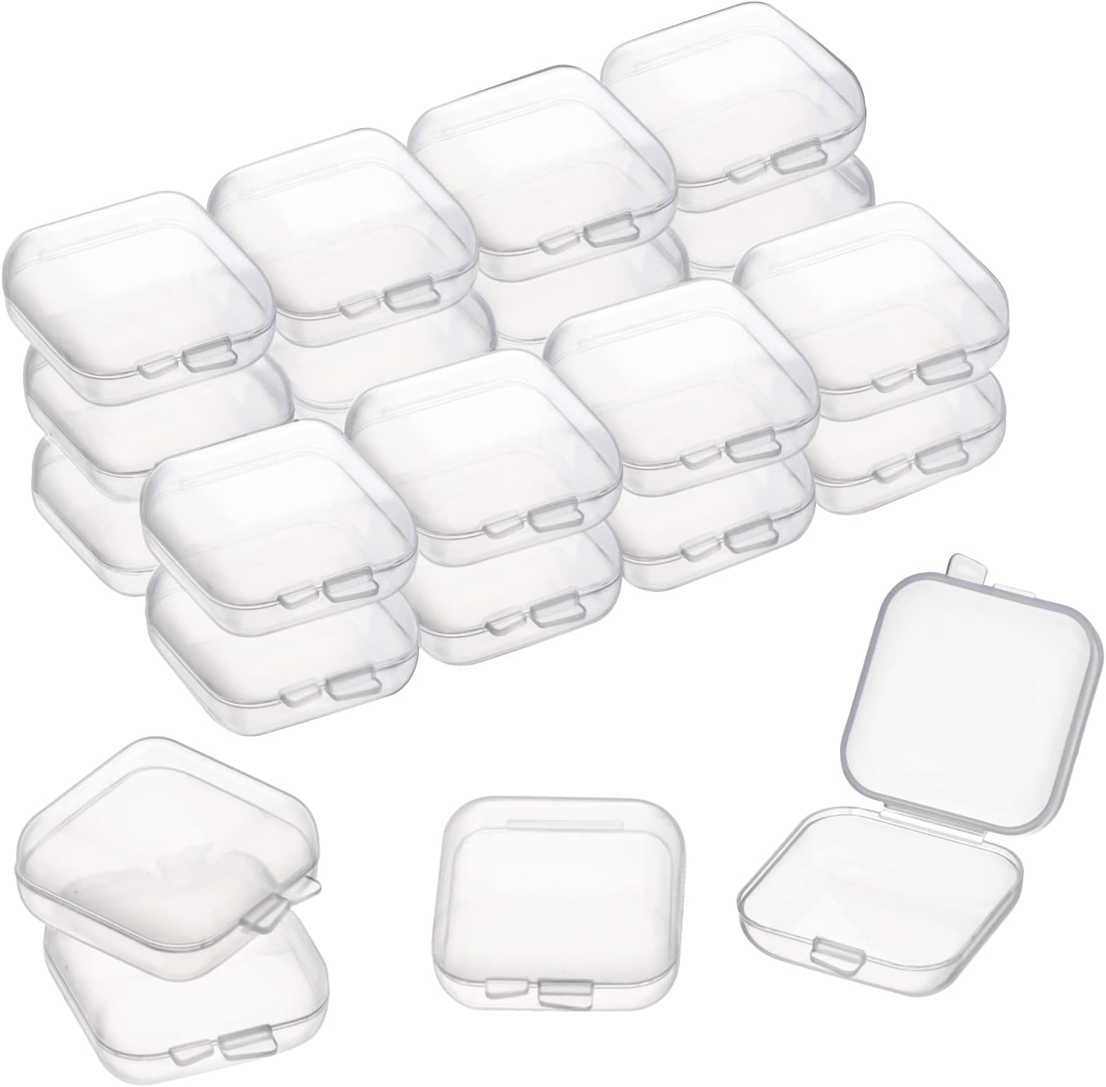 Amazon.com: Qeirudu 24 Pack Mini Plastic Storage Containers with Hinged ...