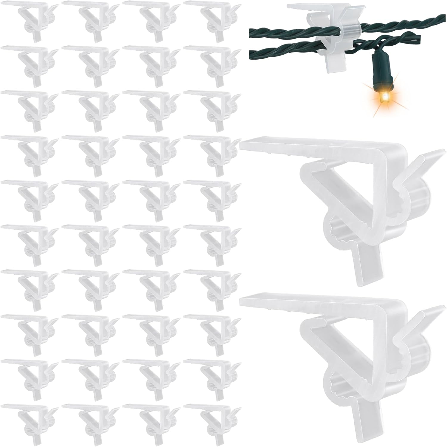 Amazon.com: Beeveer 100 Pcs Christmas Gutter Hooks Clip for Hanging ...