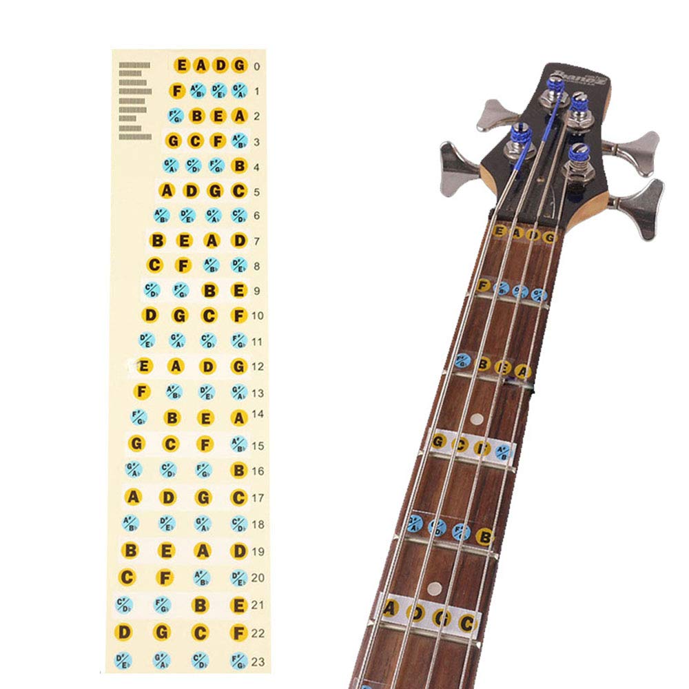 Buy Bass Guitar Fretboard Note Decals Stickers 4 String Bass Guitar