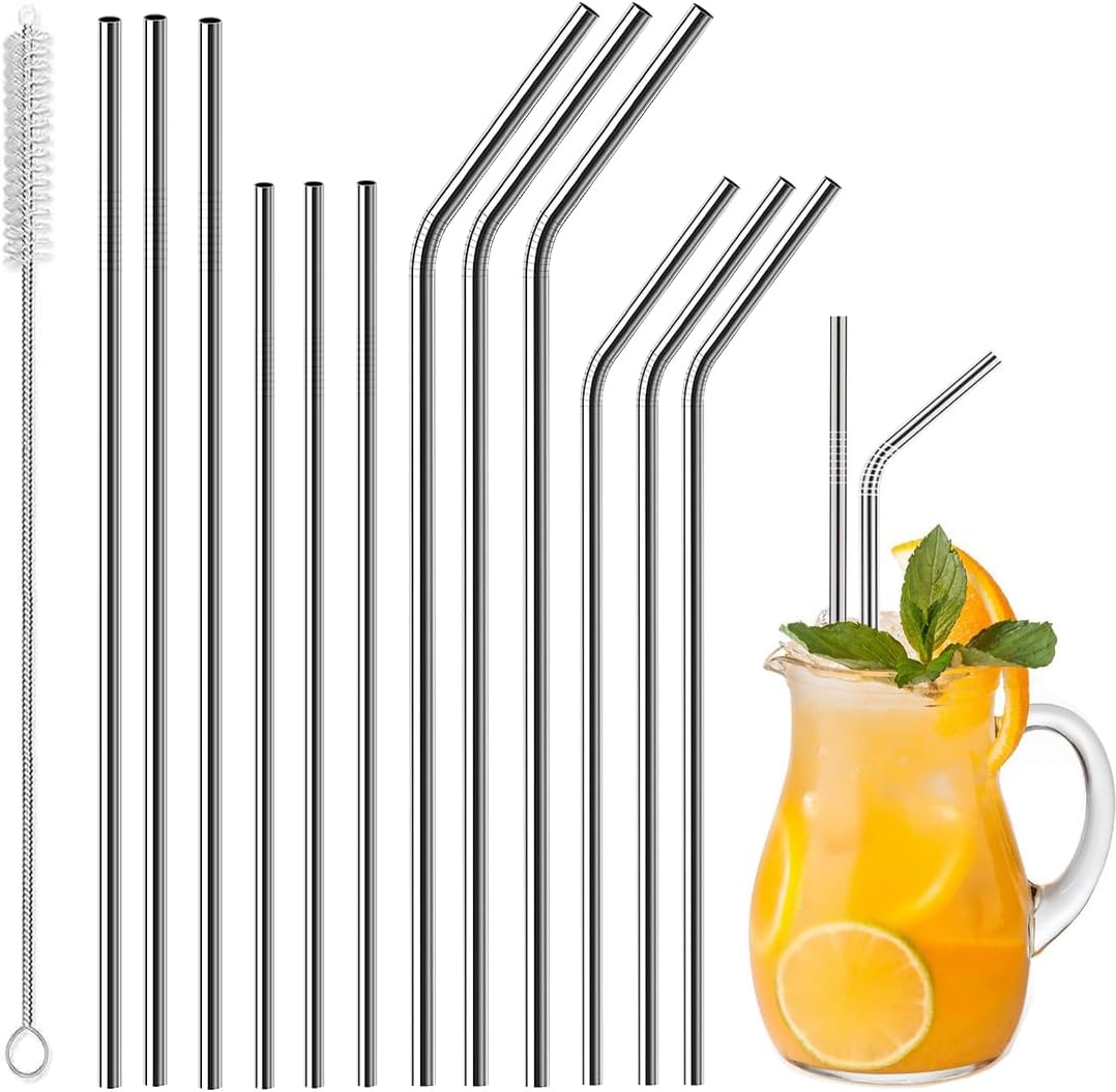 Amazon.com: Reusable Metal Straw Pack of 16 Sets With 2 Tube Brash And ...
