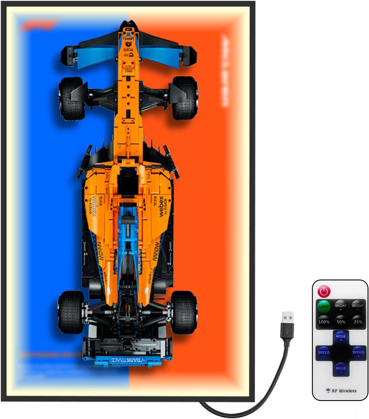 ZZFENGKR Display Wallboard for Lego Mclaren F1 42141, Lego Car Wall ...