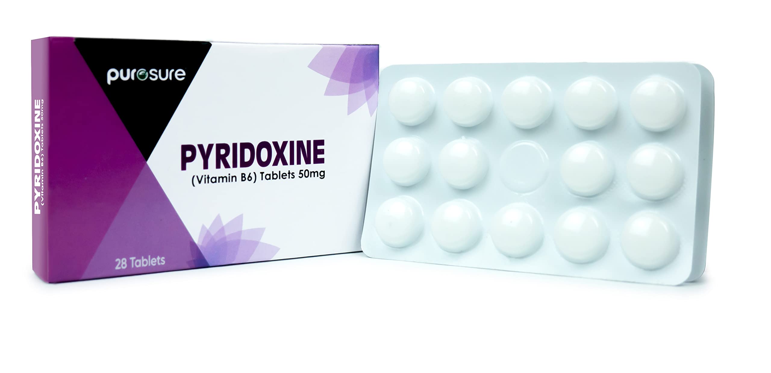 PuroSure Vitamin B6 50 mg, Pyridoxine, 28 Tablets : Amazon.co.uk ...
