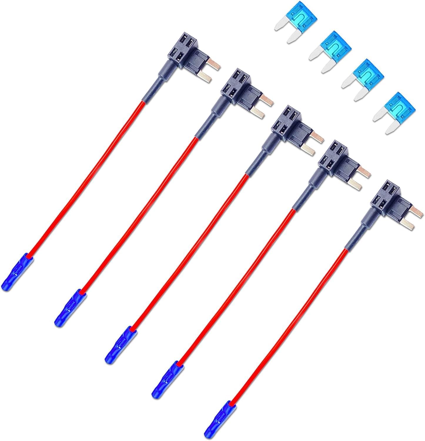 Amazon.com: Fogfar 5 PCS Car Fuse Adapter, 12V Car Add-a-Circuit Fuse ...
