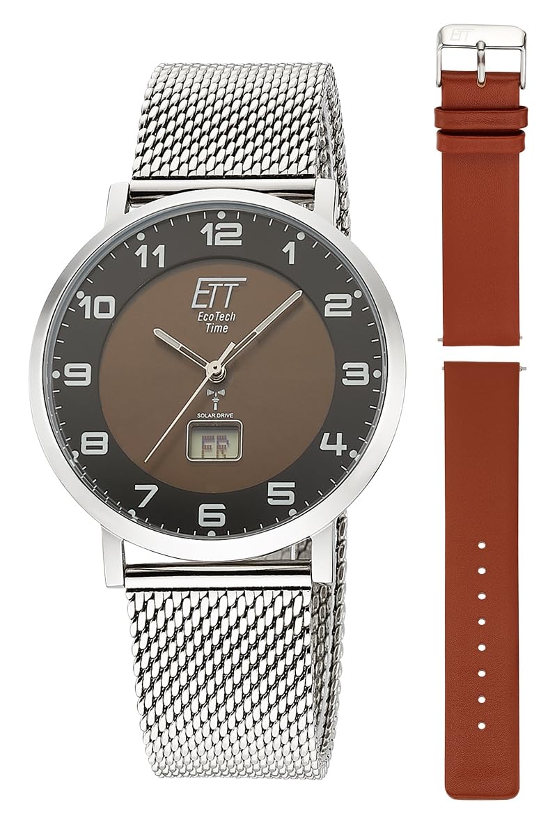 ETT Eco Tech Time Funk Solar Herren Uhr Analog mit digitalem Datum mit ...