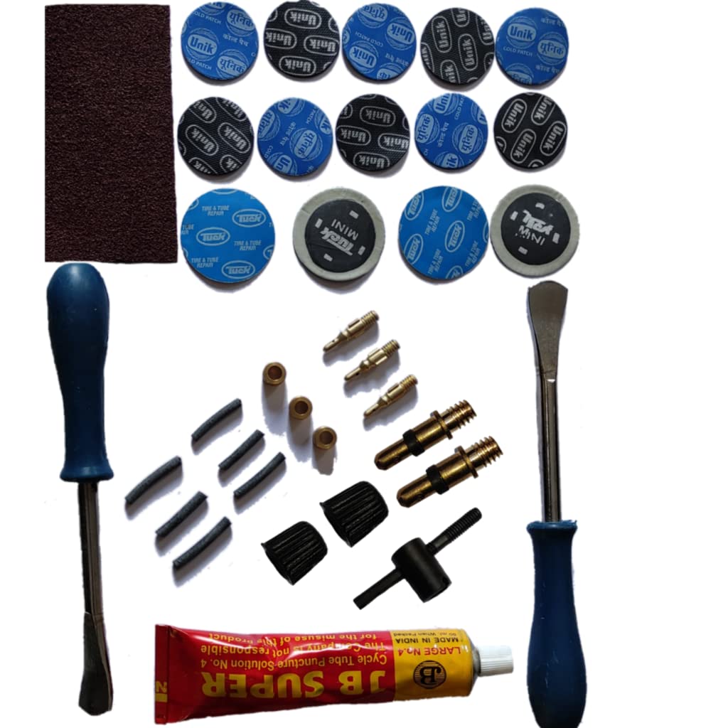 Cycle Bicycle Puncture or Tube Repairing Complete kit-35 pcs/Components ...