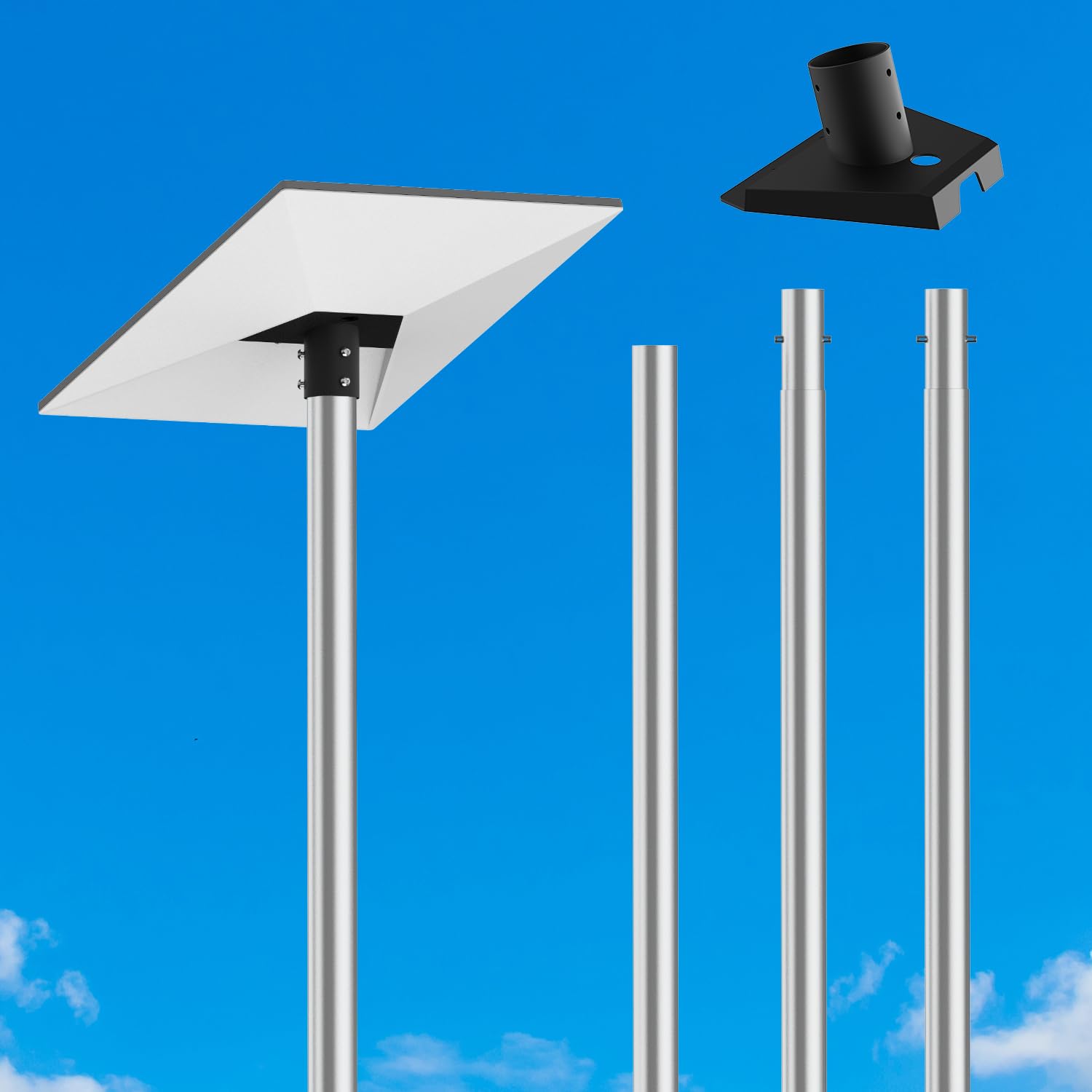 8.9ft Aluminum Ground Pole Starlink Gen 3 Pole Mount - 8.9ft Aluminum ...