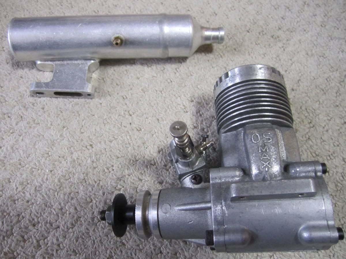 OS MAX SF 61 小川精機 模型 飛行機 エンジン 7L キャブレター 744 マフラー 付属 O.S. ENGINE MADE IN ...