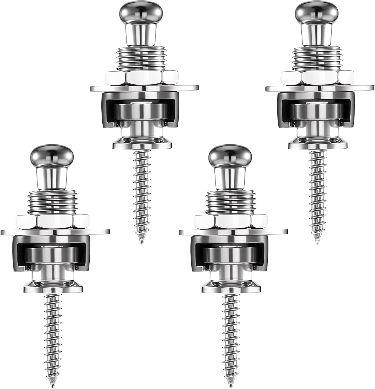 Amazon.com: 4 Pcs Guitar Strap Locks, Silver Skidproof Guitar Strap ...