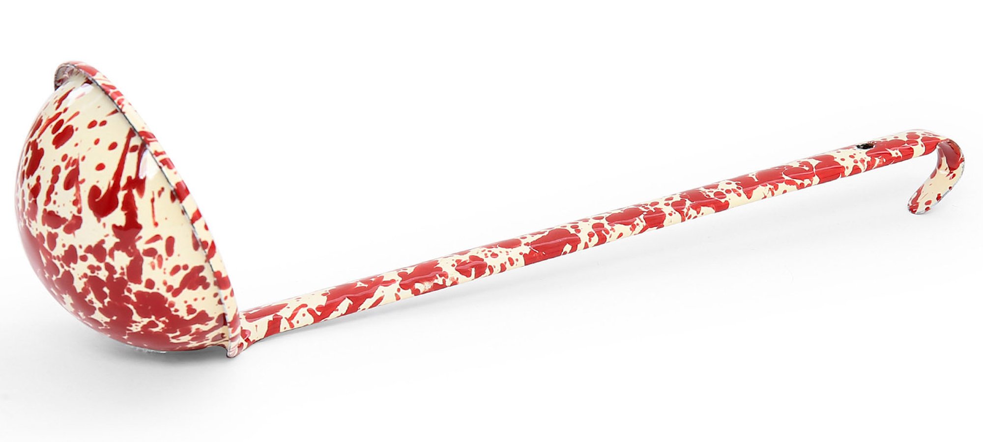 Crow Canyon Enamelware Ladle - 12 Inch Red/White Splatter Pattern ...