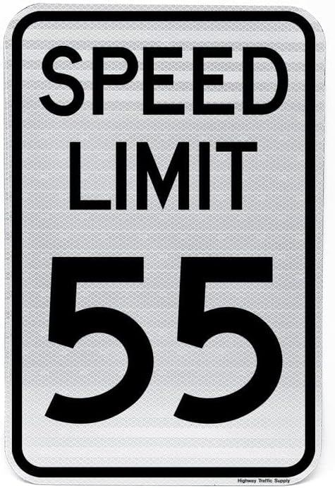Amazon.com: SPEED LIMIT 55 MPH Sign 18"X24" 3M Engineer Grade Prismatic ...