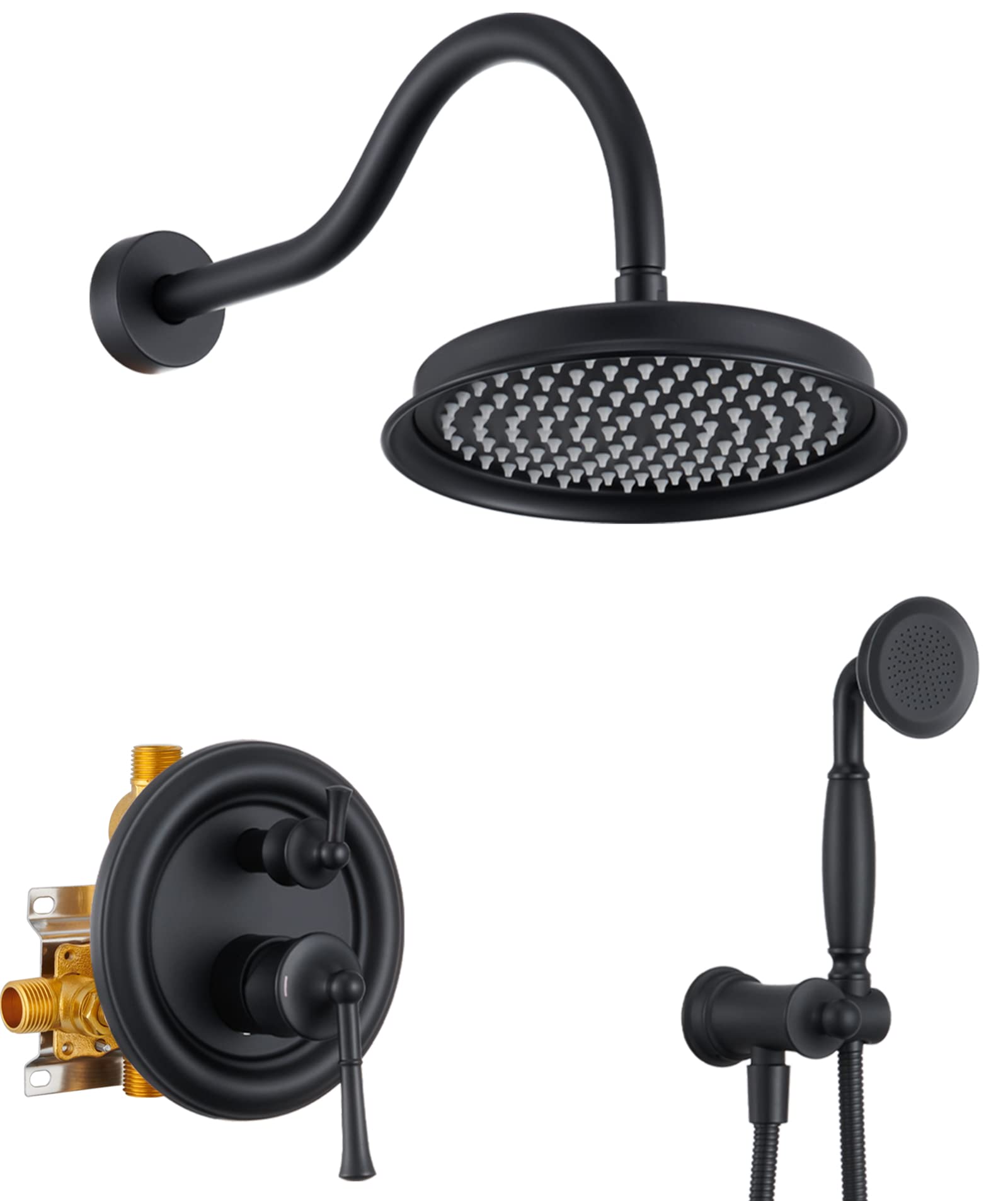 WINKEAR Shower System Faucet Set With Handheld Shower Bathroom Wall ...